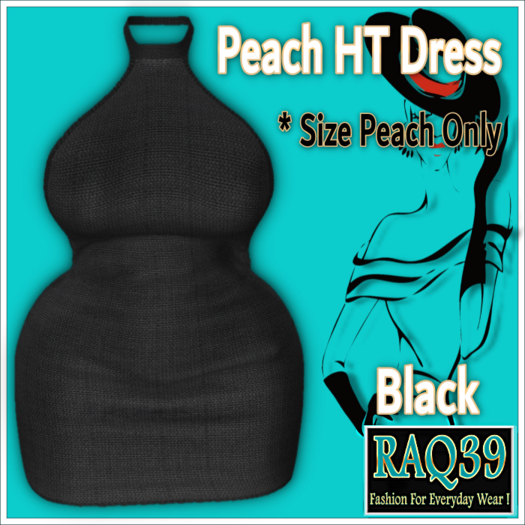 Second Life Marketplace - [R39] PEACH HT Dress-Black